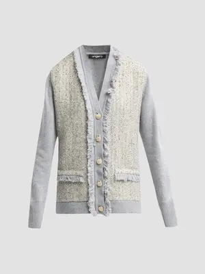 UNGARO Trina Tweed Cardigan