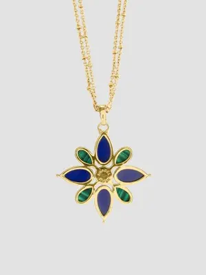 ANABEL ARAM Forza 18k--plated & Multi-gemstone Flower Pendant