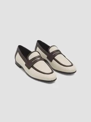 Brunello Cucinelli Micro Raffia Loafers