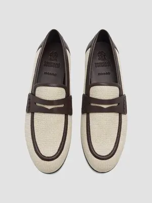 Brunello Cucinelli Micro Raffia Loafers