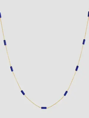 ANABEL ARAM Forza 18k-gold-plated & Lazuli Long Beaded Necklace