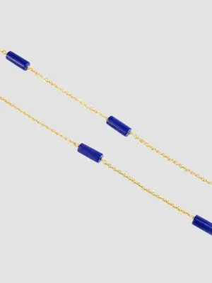 ANABEL ARAM Forza 18k-gold-plated & Lazuli Long Beaded Necklace