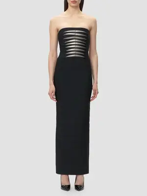 Herve Leger The Metallic Kayla Bandage Strapless Gown