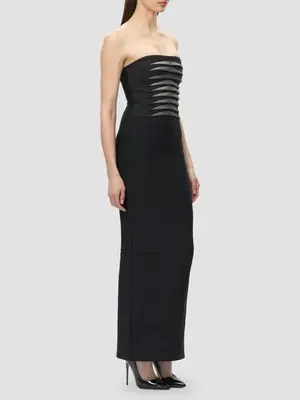 Herve Leger The Metallic Kayla Bandage Strapless Gown