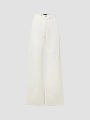 Veronica Beard Taylor High-rise Wide-leg Jeans - Ecru