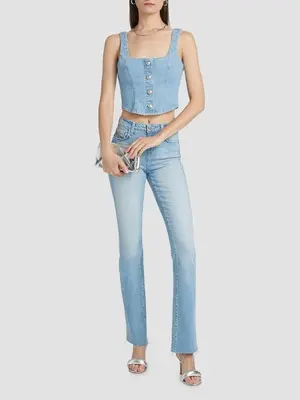 L'Agence Saga Denim Button-front Tank