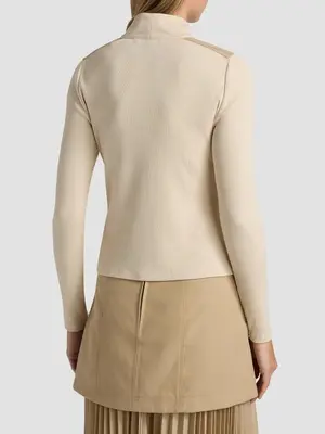 Veronica Beard Reynart Rib-knit Long-sleeve Top