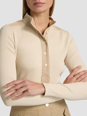 Veronica Beard Reynart Rib-knit Long-sleeve Top