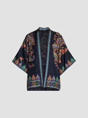Etro Kesa Paisley Stretch Cotton Jacket - Printed Blue Base