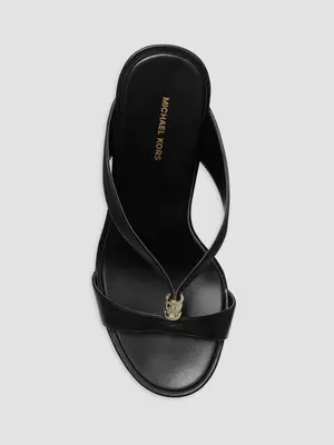 Michael Kors Cherie 75mm Leather Slip-on Wedge Sandals