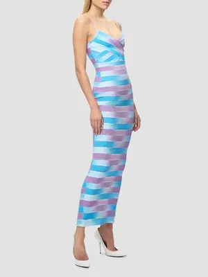 Herve Leger The Cara Ombré Stripe Gown