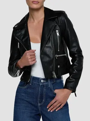 L'Agence Blakely Leather Biker Jacket