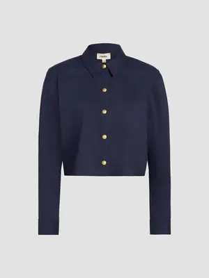 L'AGENCE Cosette Crop Hi-low Shirt - Midnight