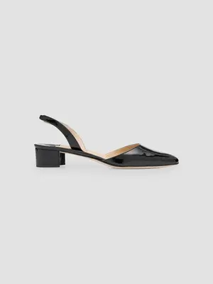 Manolo Blahnik Aspro Patent Leather Slingback Pumps - Black
