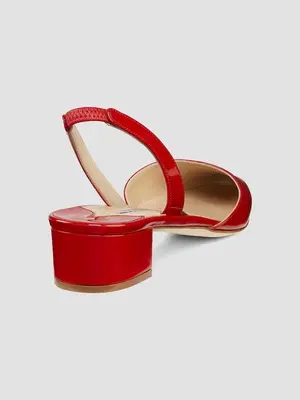 Manolo Blahnik Aspro Patent Leather Slingback Pumps - Red