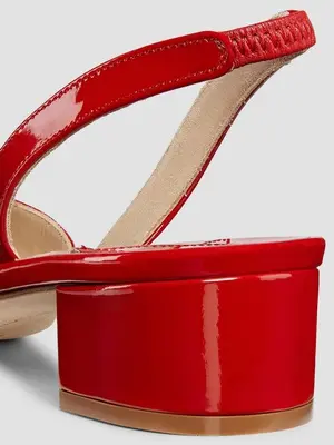 Manolo Blahnik Aspro Patent Leather Slingback Pumps - Red