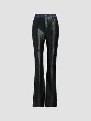 Cinq À Sept Joan Faux-leather Panel Jeans
