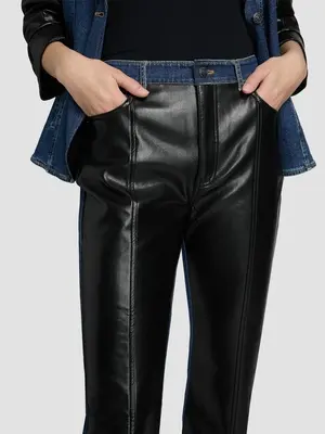 Cinq À Sept Joan Faux-leather Panel Jeans