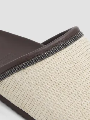 Brunello Cucinelli Micro Raffia Slippers
