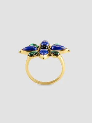 ANABEL ARAM Forza 18k--plated & Multi-gemstone Flower Ring