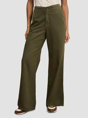 Veronica Beard Kasey Wide-leg Flat Front Pants - Army
