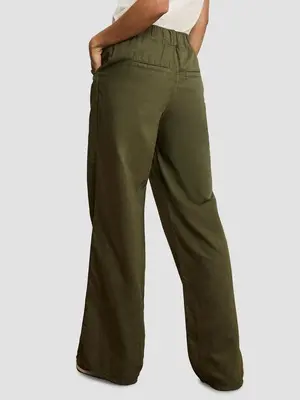 Veronica Beard Kasey Wide-leg Flat Front Pants - Army