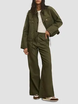Veronica Beard Kasey Wide-leg Flat Front Pants - Army