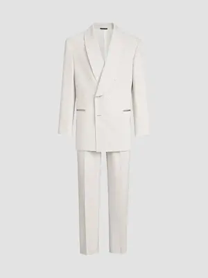 Brunello Cucinelli Délavé Silk Twill Tuxedo With One And A Half Breasted Blazer And Trousers - Panama