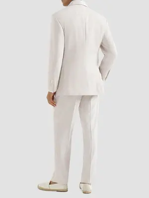 Brunello Cucinelli Délavé Silk Twill Tuxedo With One And A Half Breasted Blazer And Trousers