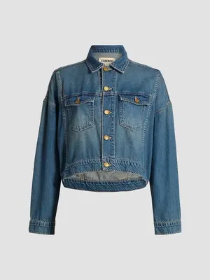 L'Agence Vianney Hi-lo Cropped Denim Jacket