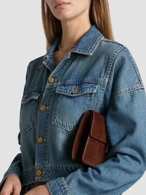 L'Agence Vianney Hi-lo Cropped Denim Jacket