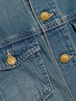 L'Agence Vianney Hi-lo Cropped Denim Jacket