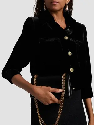L'Agence Jia Cropped Velvet Jacket