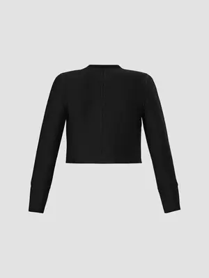 Herve Leger Lucia Rib-knit Crop Jacket