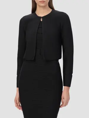 Herve Leger Lucia Rib-knit Crop Jacket