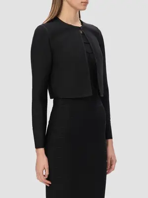 Herve Leger Lucia Rib-knit Crop Jacket