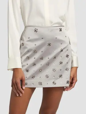 Veronica Beard Olenna Crystal-embellished A-line Miniskirt