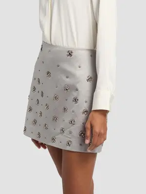 Veronica Beard Olenna Crystal-embellished A-line Miniskirt