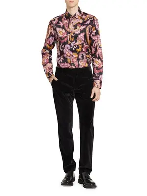 Etro Paisley Cotton Button-front Shirt - Printed Black Base