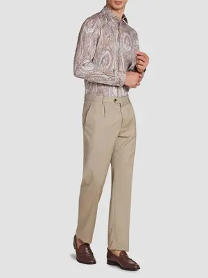 Etro Paisley Cotton Button-front Shirt - Printed Grey Base