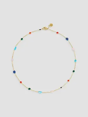 ANABEL ARAM Milos 18k-gold-plated & Natural Stone Beaded Necklace