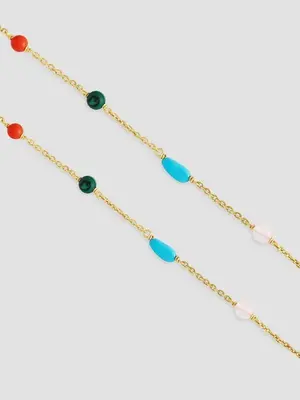 ANABEL ARAM Milos 18k-gold-plated & Natural Stone Beaded Necklace