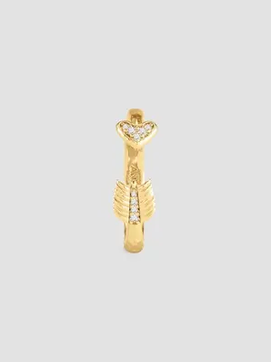 ANABEL ARAM Heart 18k--plated & Cubic Zirconia Arrow Cuff Ring