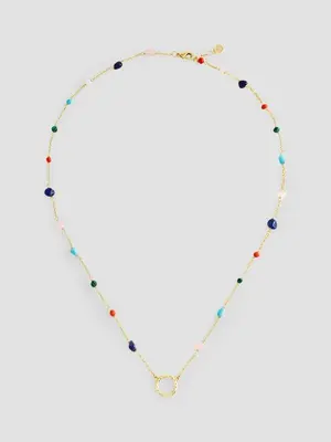 ANABEL ARAM Milos 18k-gold-plated & Natural Stone Necklace - Multi