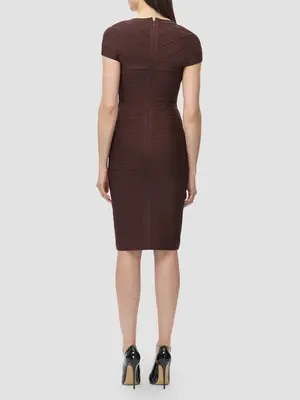 Herve Leger The Premiere Bandage Midi-dress - Walnut