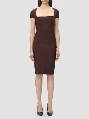 Herve Leger The Premiere Bandage Midi-dress - Walnut