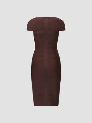 Herve Leger The Premiere Bandage Midi-dress - Walnut