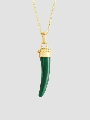 ANABEL ARAM Milos 18k-gold-plated & Gemstone Horn Charm - Malachite