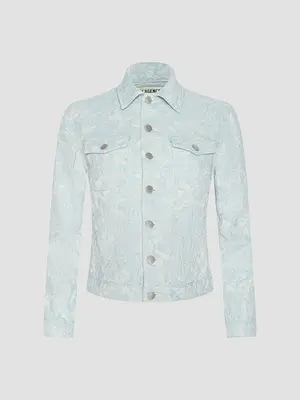 L'Agence Maven Slim Denim Jacket - Cloud Damask