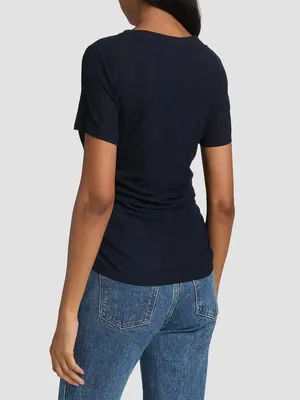 Veronica Beard Remus Slub T-shirt - Navy